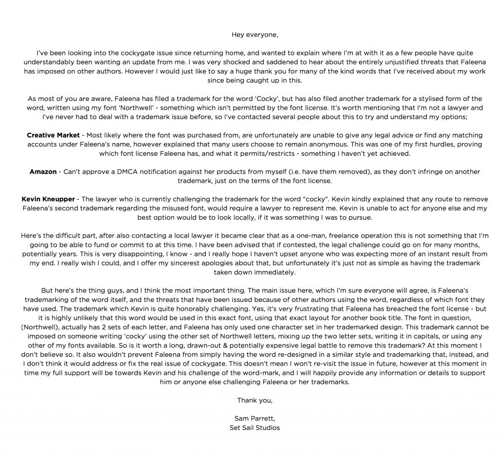 cockygatestatement | Set Sail Studios